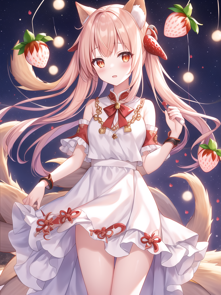 Kyuubi_Girl_strawberry#01 - 九尾の女の子ピンクムーン編 | OpenSea